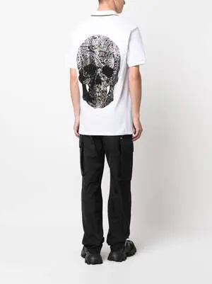 Philipp Plein Ss Paisley Strass Polo Shirt