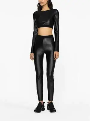 Versace Logo-underband Crop Top - Black