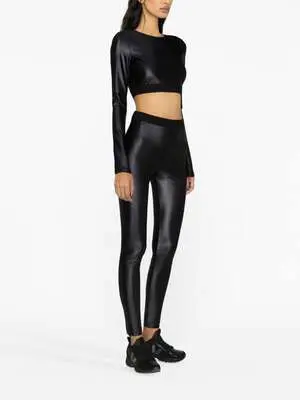 Versace Logo-underband Crop Top - Black