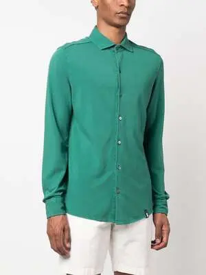 DRUMOHR Long-sleeve Cotton Shirt - Green