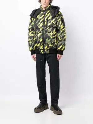 Moose Knuckles Camouflage-print Hooded Bomber Jacket