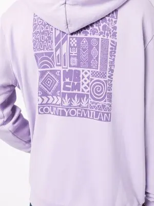 COUNTY OF MILAN Graphic-print Cotton Hoodie