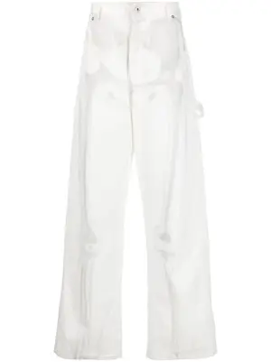 Off-White Body Scan-print Wide-leg Jeans