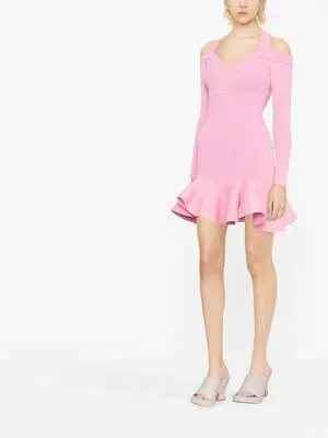 Alexander McQueen V-neck Mini Dress - Pink