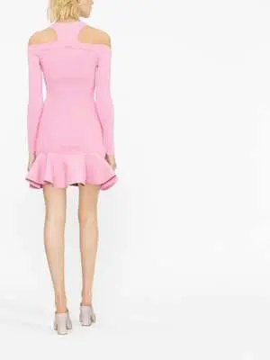 Alexander McQueen V-neck Mini Dress - Pink