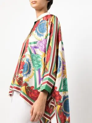 La DoubleJ Foulard Asymmetric Shirt - Neutrals