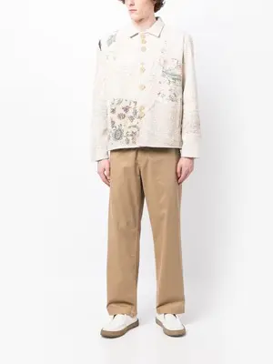 By Walid Embroidered-patchwork Cotton Shirt Jacket
