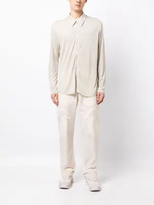 POST ARCHIVE FACTION Zip-up Lyocell Shirt
