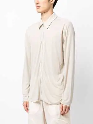 POST ARCHIVE FACTION Zip-up Lyocell Shirt