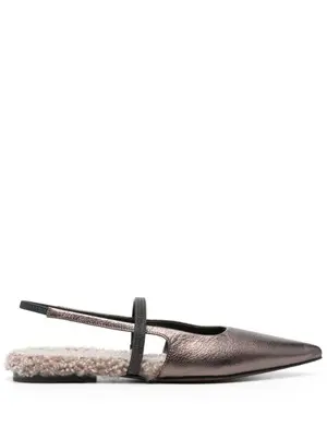 Brunello Cucinelli Glittered Flat Ballerina Shoes
