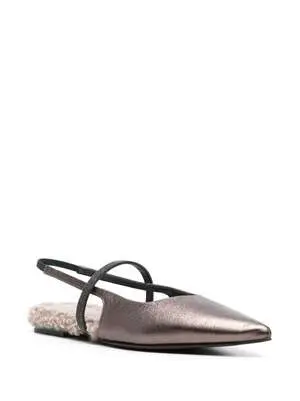 Brunello Cucinelli Glittered Flat Ballerina Shoes