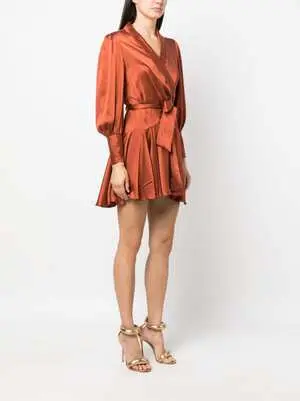 Zimmermann V-neck Wrap Silk Minidress