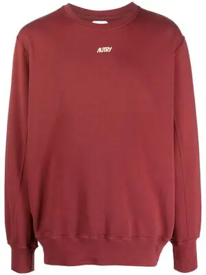 AUTRY Logo-embroidered Crew-neck Sweatshirt - Red