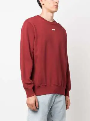 AUTRY Logo-embroidered Crew-neck Sweatshirt - Red