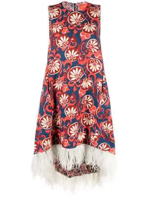 La DoubleJ La Scala Feather-trim Dress