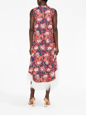 La DoubleJ La Scala Feather-trim Dress