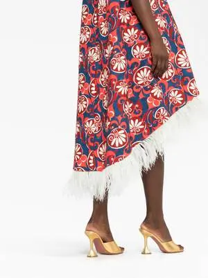 La DoubleJ La Scala Feather-trim Dress