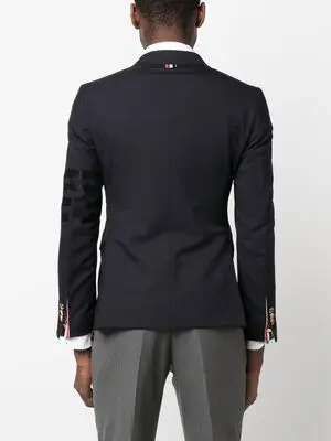 Thom Browne Signature-stripe Single-breasted Blazer - Blue