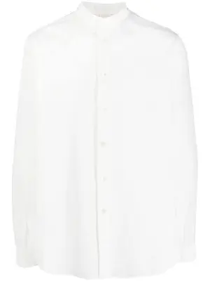 FORME D'EXPRESSION Band-collar Cotton Shirt