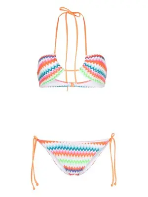 MC2 SAINT BARTH Zigzag-print Bikini Set - Orange