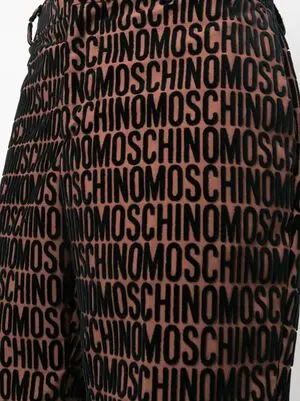 Moschino Flocked-logo Tailored Trousers