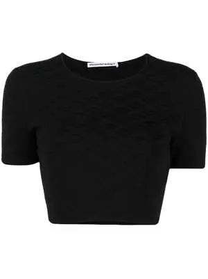 Alexander Wang Logo-jacquard Cropped T-shirt