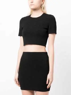 Alexander Wang Logo-jacquard Cropped T-shirt