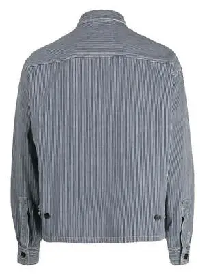 HAIKURE Striped Zipped Shirt Jacket