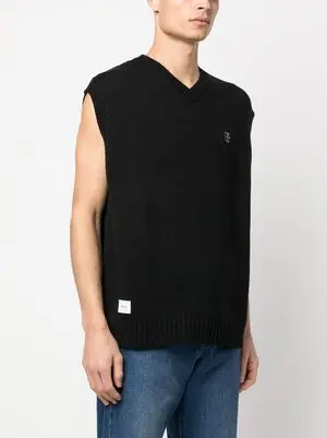 WTAPS V-neck Ribbed Knit Vest