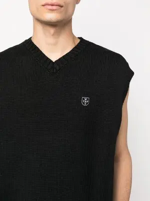 WTAPS V-neck Ribbed Knit Vest