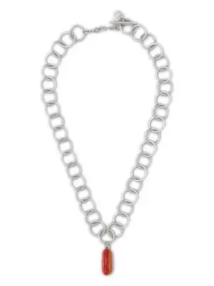 Marni Hot Dog Charm Necklace - Silver