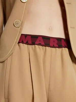 Marni Logo-waistband Flared Trousers