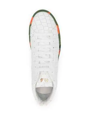 HIDE&JACK Crocodile Effect High Top Sneakers - White
