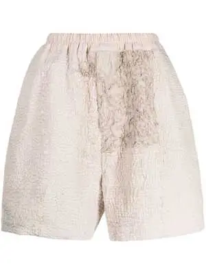 By Walid Embroidered Patchwork Bermuda Shorts