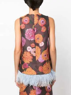 La DoubleJ La Scala Feather-trim Top