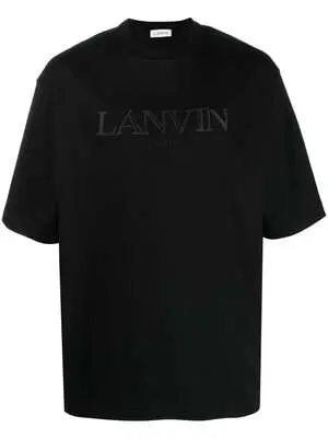 LANVIN Logo-appliqué Cotton T-shirt - Black