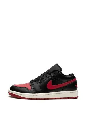 JORDAN Air 1 Low Bred Sail Sneakers - Black