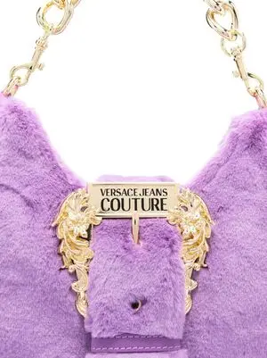 希少　Gianni Versace Couture ベルベットハンドバッグ Versace Baroque-Buckle Faux Fur Shoulder Bag - Purple | Editorialist