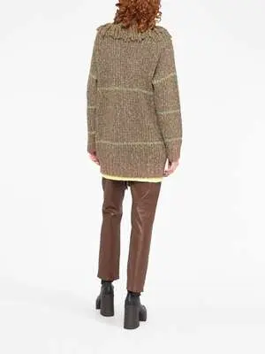 Stella McCartney Cable-knit Tweed Cardigan Coat - Brown