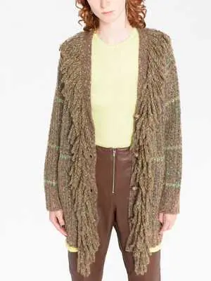 Stella McCartney Cable-knit Tweed Cardigan Coat - Brown