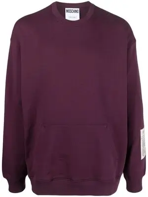 Moschino Logo-patch Organic Cotton Sweatshirt - Red