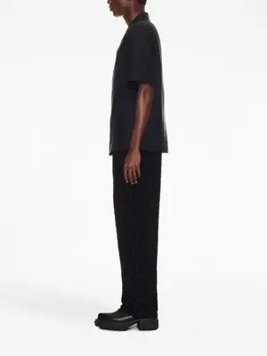 Off-White Logo-jacquard Camp-collar Shirt - Black