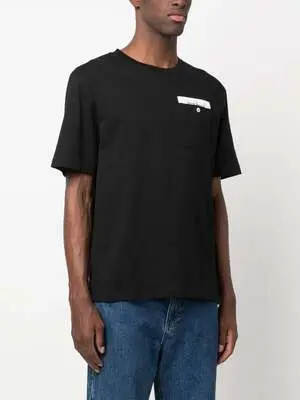 Palm Angels Logo-tape Cotton T-shirt - Black