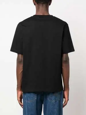 Palm Angels Logo-tape Cotton T-shirt - Black