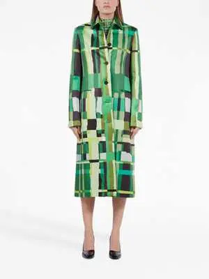 FERRAGAMO Abstract-print Single-breasted Coat