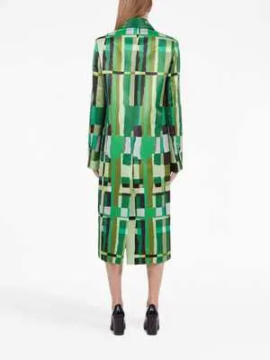FERRAGAMO Abstract-print Single-breasted Coat