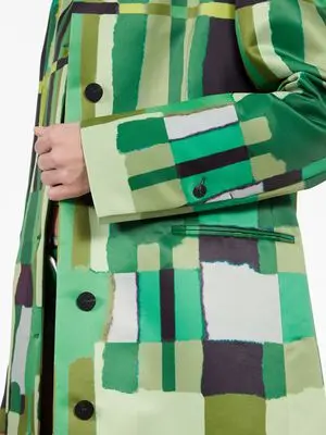 FERRAGAMO Abstract-print Single-breasted Coat