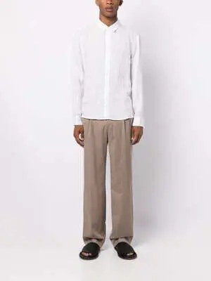 JAMES PERSE Long-sleeved Linen Shirt - White