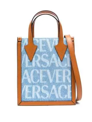Versace Allover Denim Crossbody Bag
