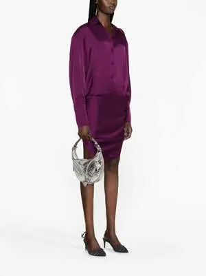 Versace Metallic-effect Shoulder Bag - Silver